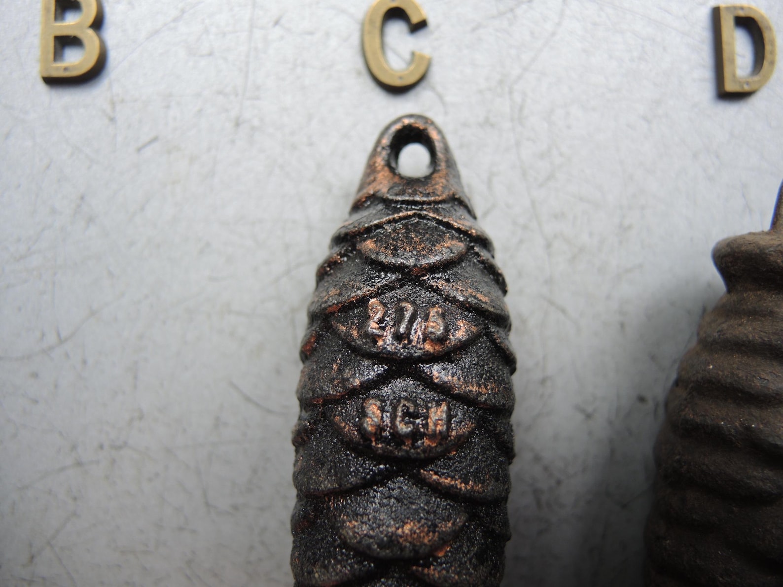 ONE!!! Vintage Solid Iron Massive Pine Cone Weight / Cuckoo Clock ...