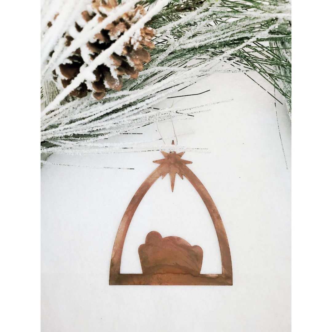 Metal Nativity Ornament Christmas Ornament Holiday Decor Nativity Scene ...