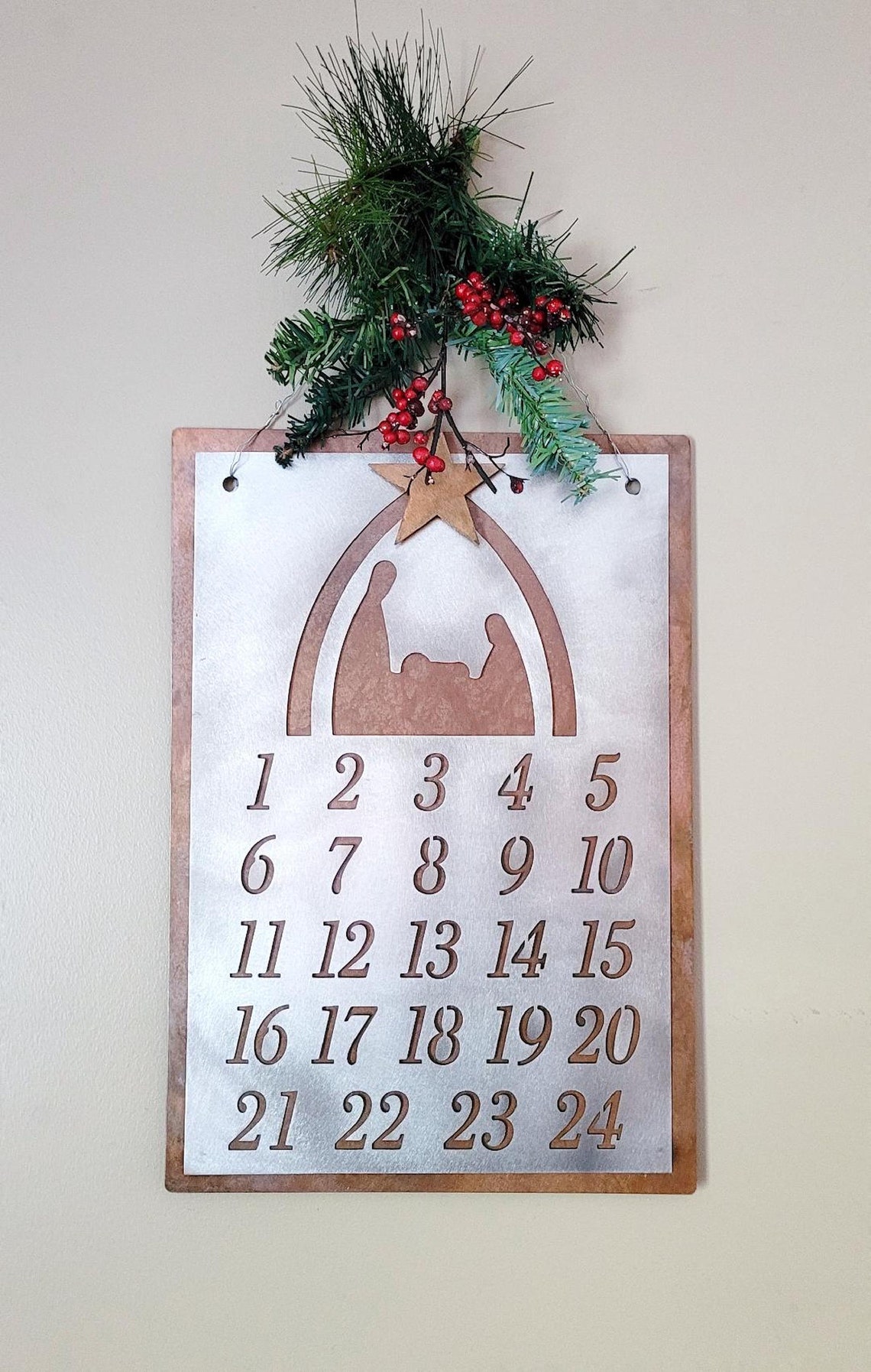 Steel Nativity Advent Calendar Christmas Countdown Metal | Etsy
