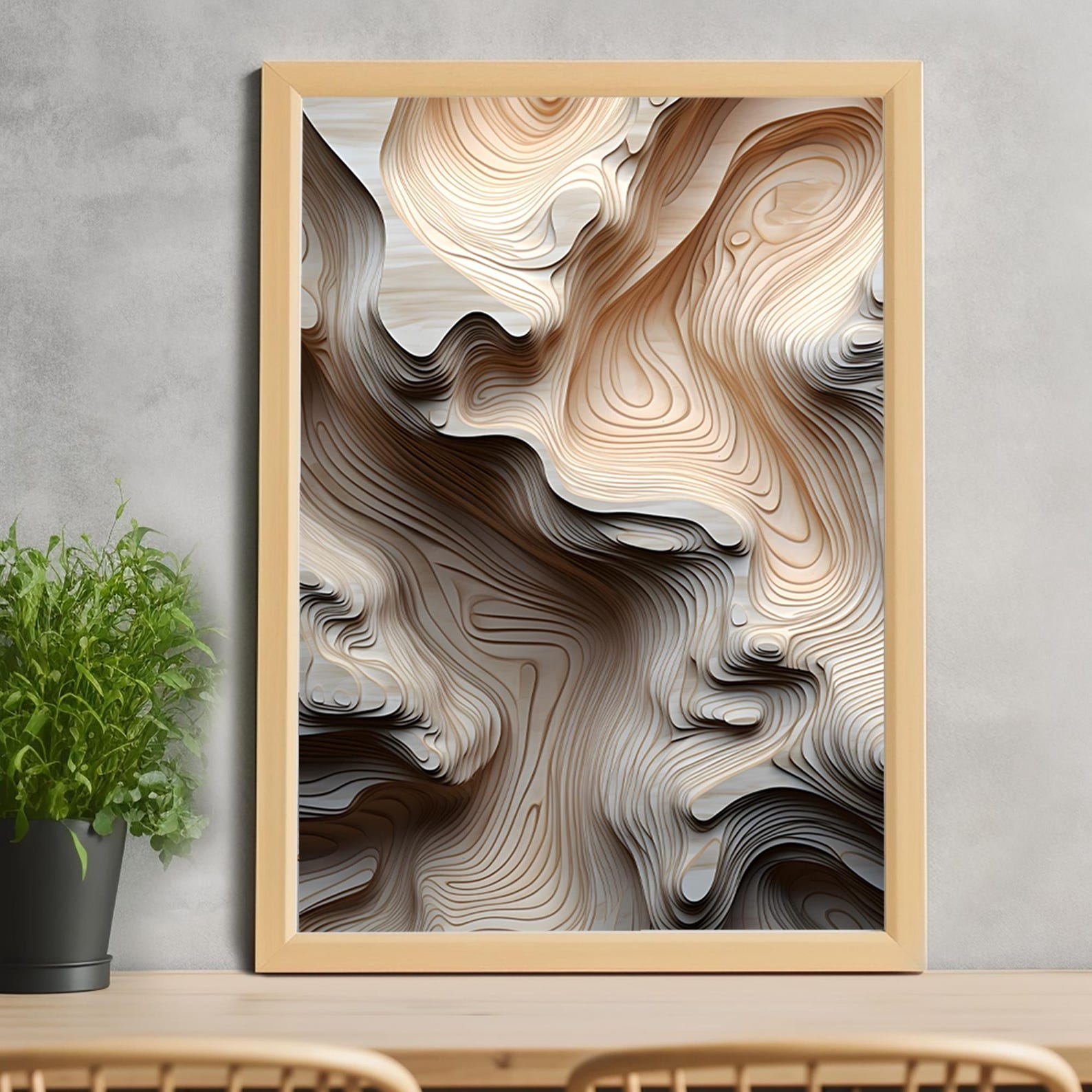 Topographic Wooden Abstract Pattern, Map Concept With Living Room ...