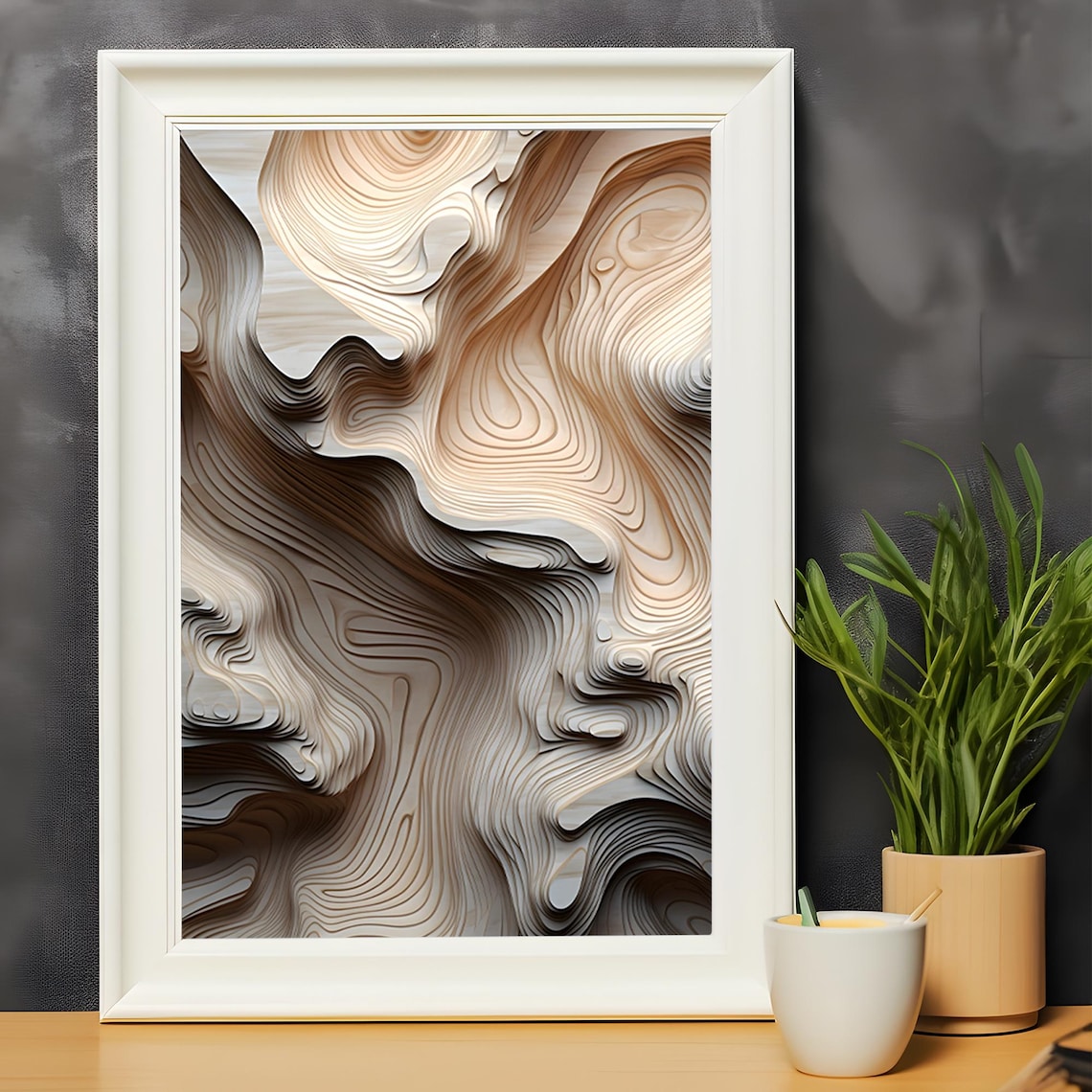 Topographic Wooden Abstract Pattern, Map Concept With Living Room ...