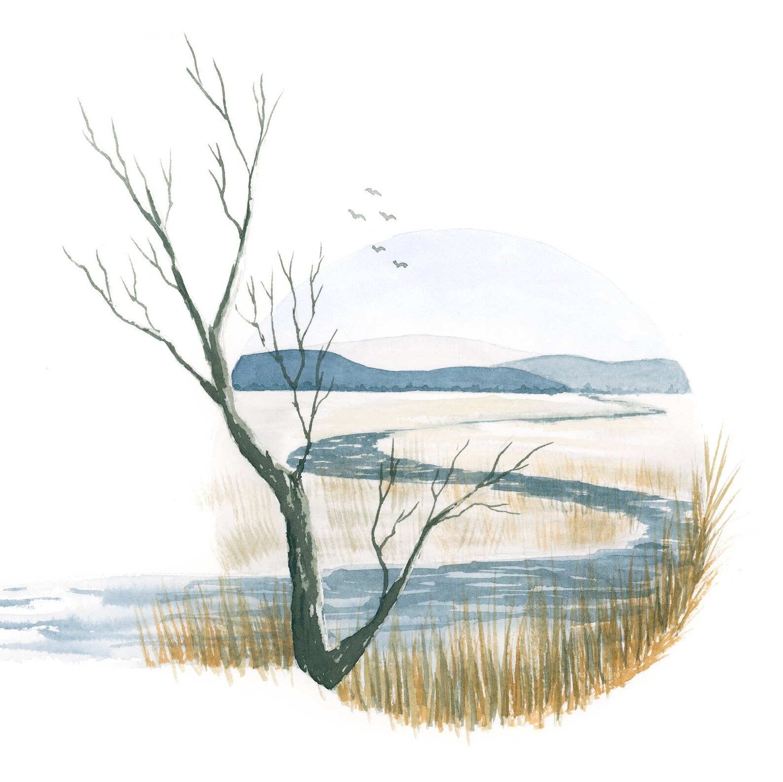 Watercolor Prairie Landscape Art Print Unframed Print 5x7 | Etsy Canada