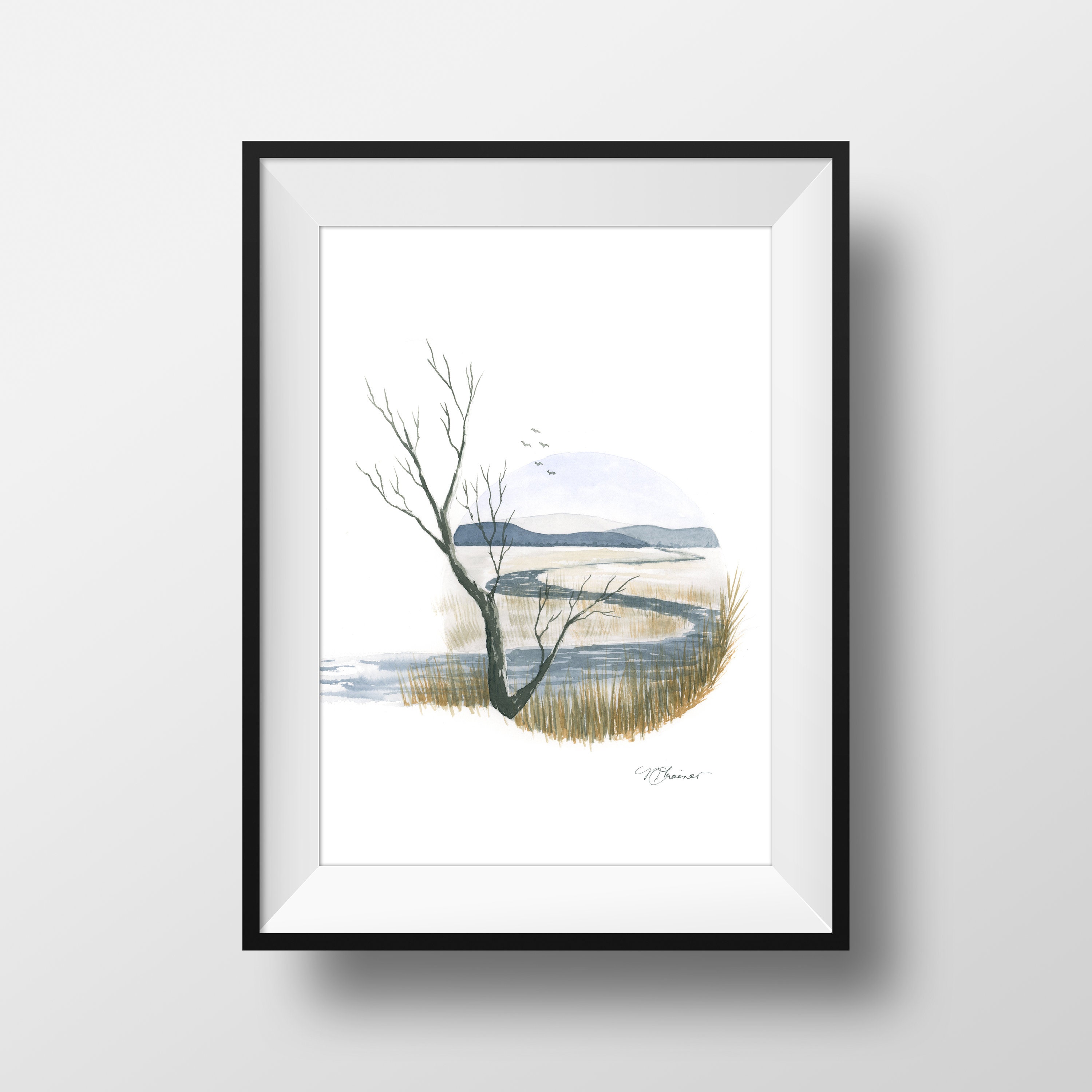 Watercolor Prairie Landscape Art Print Unframed Print 5x7 - Etsy Canada