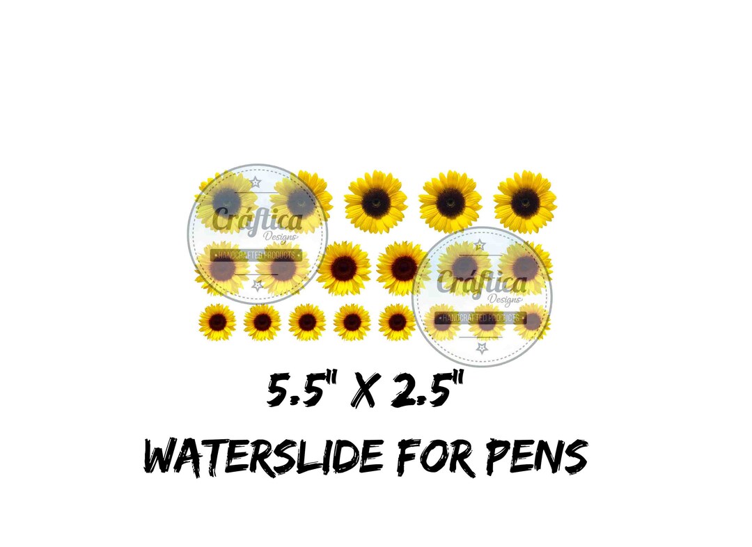 Sunflower Clear or White Waterslide Tumbler Decal, Ready to Use Small ...