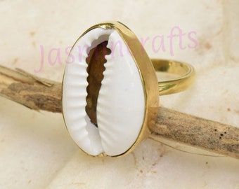 Cowrie Shell Ring - Etsy