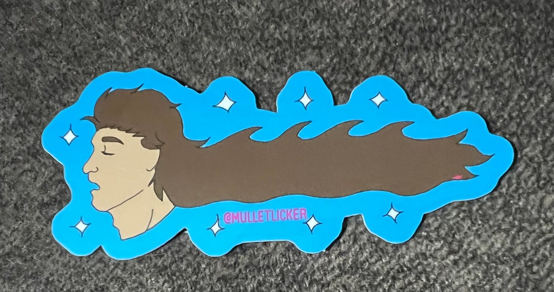 Flowing Mullet Sticker - Etsy