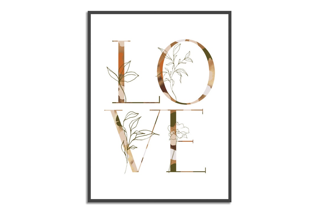 Floral Love Print - Etsy