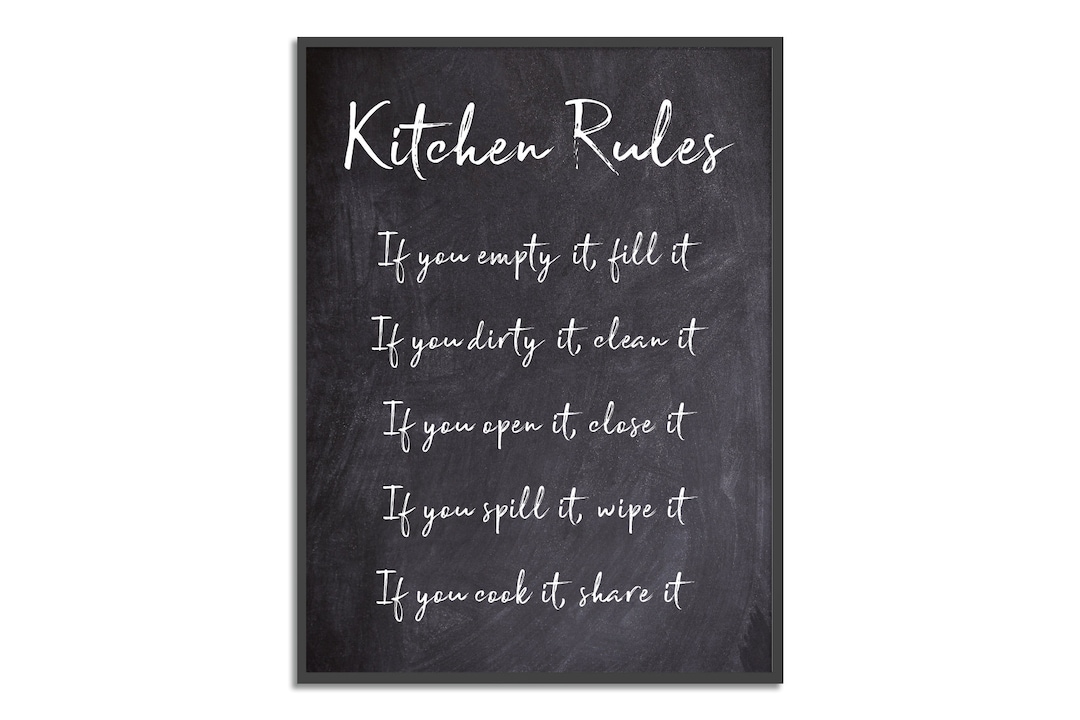 Kitchen Rules Print - Etsy
