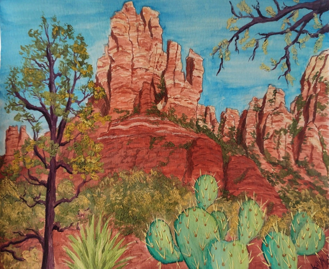 Red Rocks of Sedona (plein Air Watercolor) - Etsy