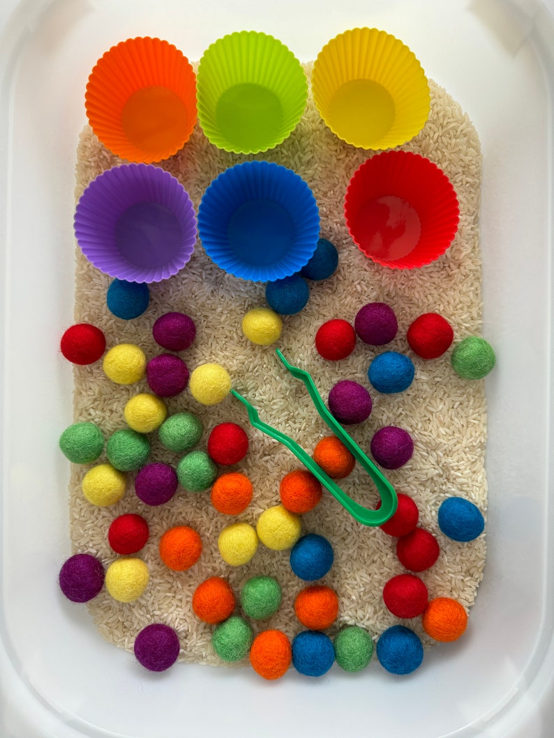 Rainbow Sensory Bin Sensory Play Montessori Play Sustainable Kids Play ...