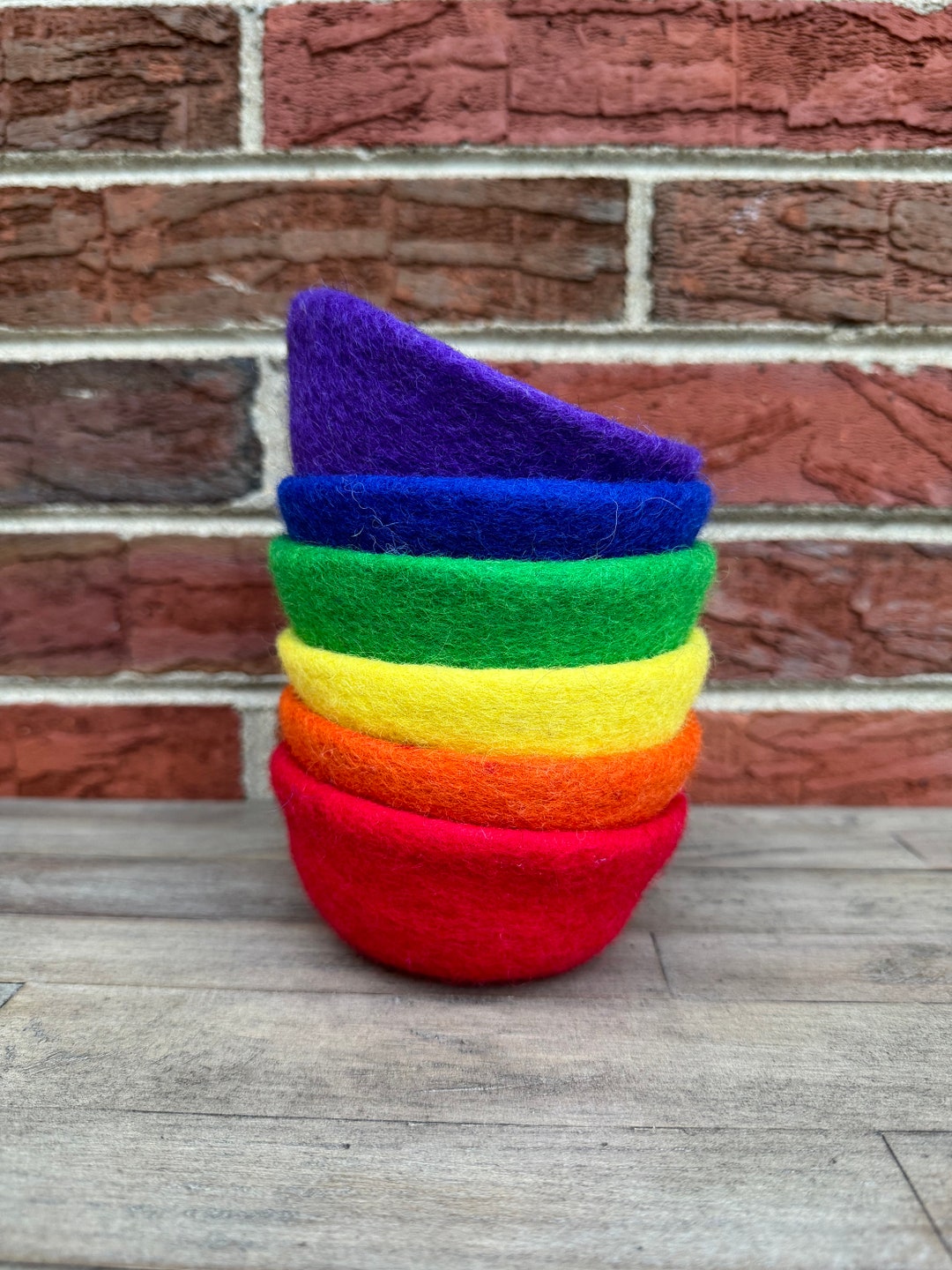 Felt Bowl, Montessori Bowl, Rainbow Sorting Felt Set, Sensory Free Play ...