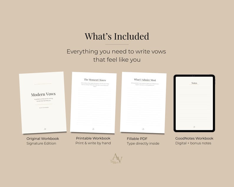 Wedding Vow Writing Workbook | Guided Vow Template for Couples ...