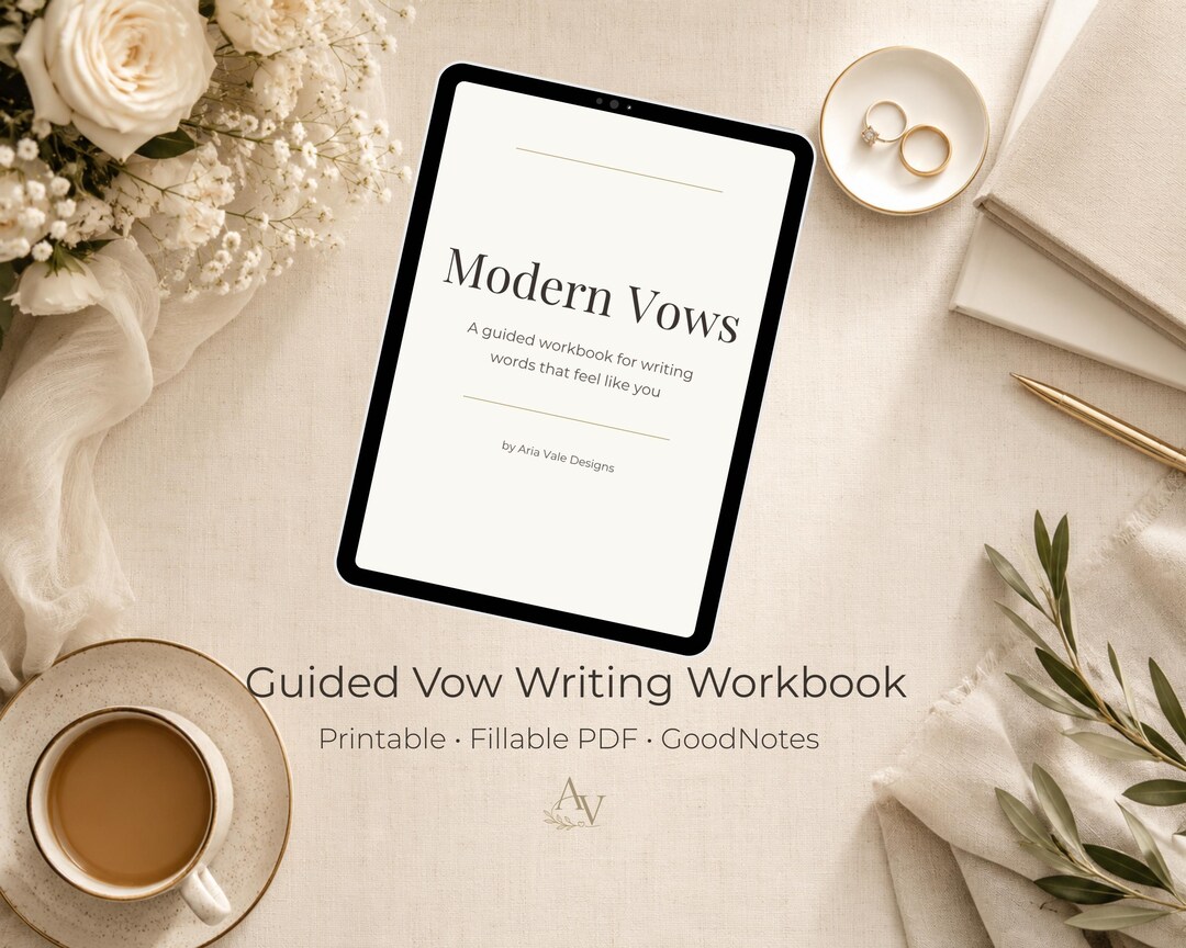 Wedding Vow Writing Workbook | Guided Vow Template for Couples ...