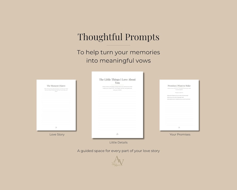 Wedding Vow Writing Workbook | Guided Vow Template for Couples ...
