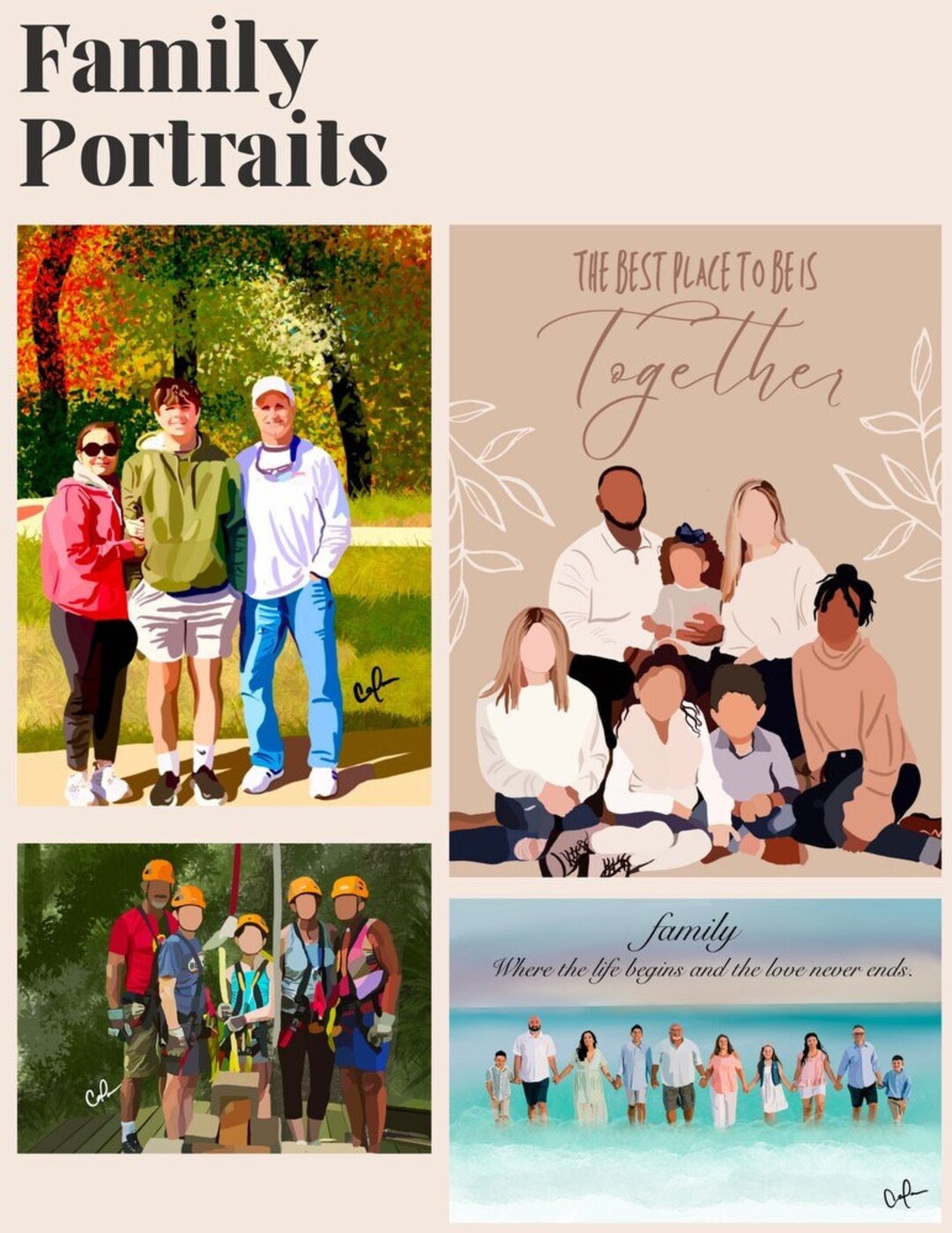 Custom Made Family Portrait - Etsy