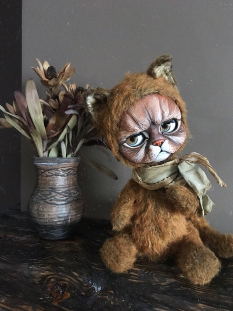 Teddyblythe Grumpy Ginger Cat OOAK Custom Blythe Doll | Etsy