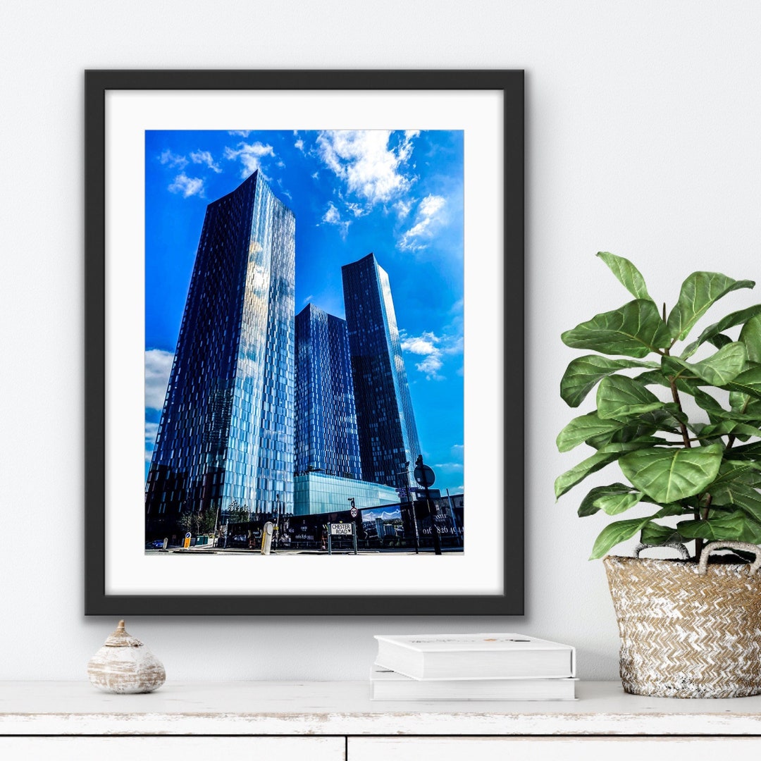 Manchester Print / Manchester Poster / Deansgate Square Skyscrapers ...