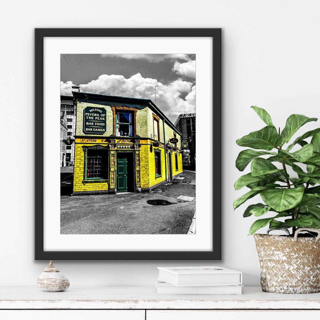 Manchester Print / Manchester Poster / Peveril of the Peak Pub / Fast ...