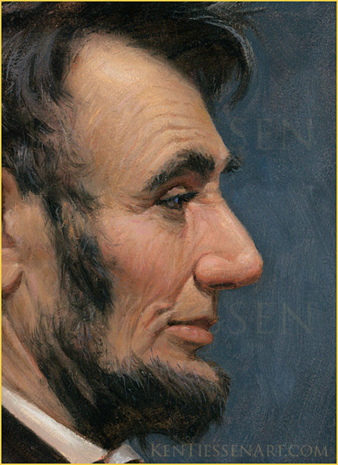 Lincoln in Profile- 9x12 - Etsy