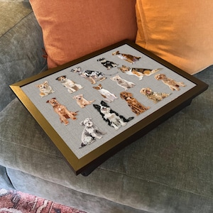 Dogs Cushioned Lap Tray: High Quality Beanbag Padded Lap Desk for ...