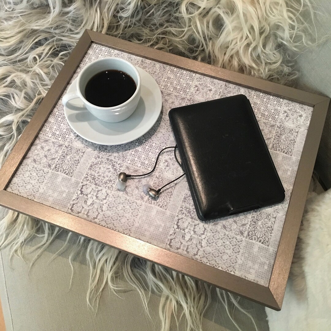 SMOKE Grey Lap Tray Desk With Bean Bag Pillow Cushion: Elegant ...