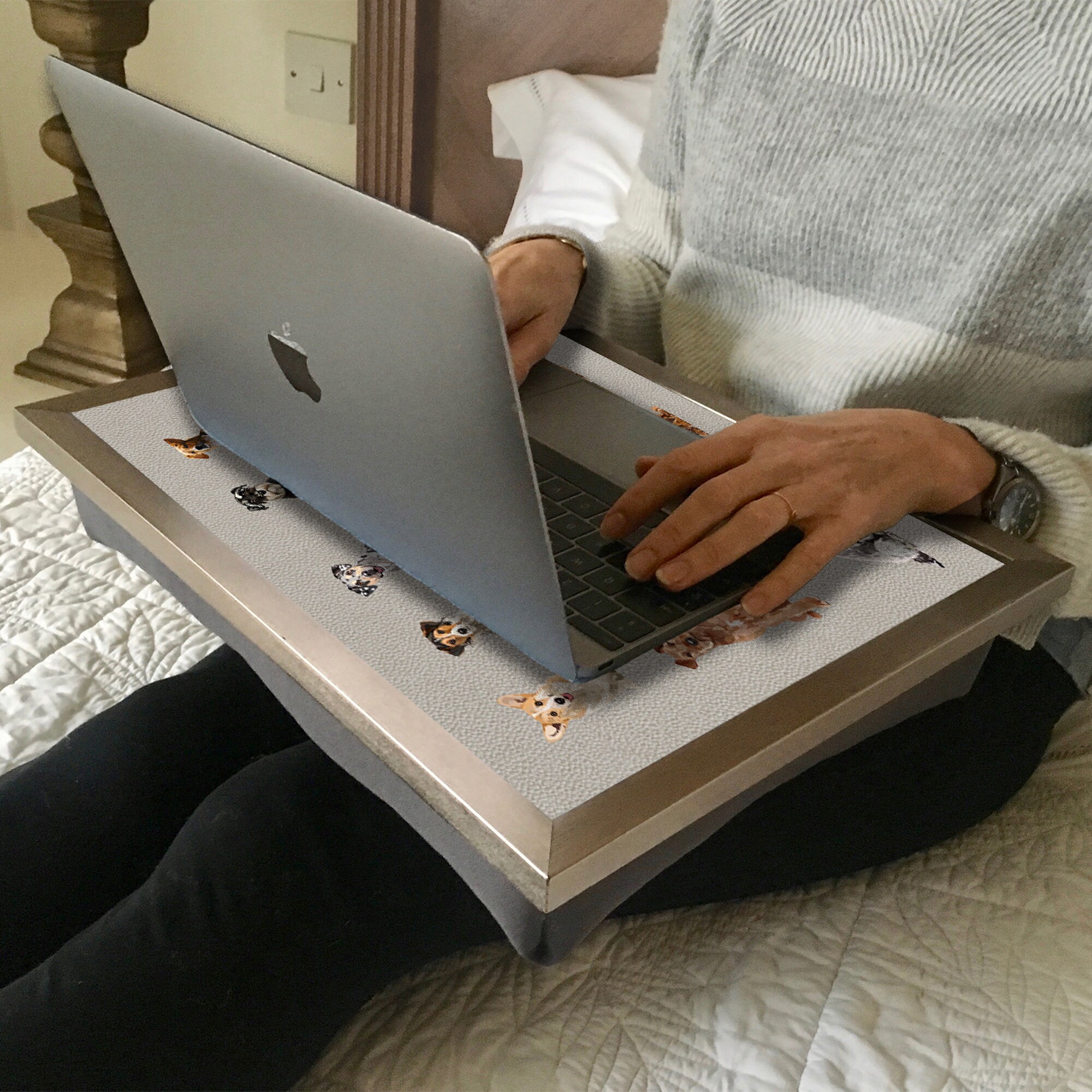 Dogs Cushioned Lap Tray: High Quality Beanbag Padded Lap Desk for ...