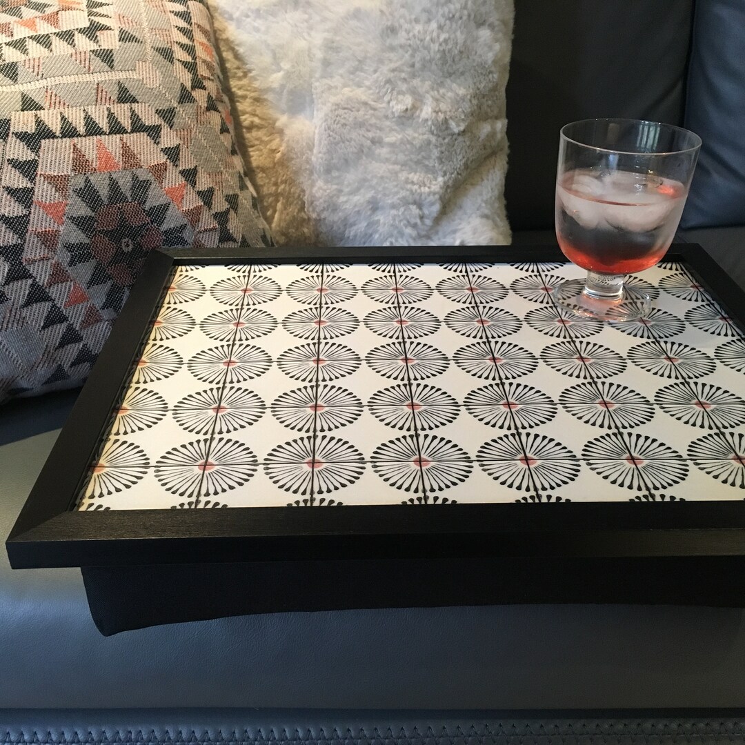 BLACK DAISY Lap Tray Desk With Bean Bag Cushion: Cushioned Padded ...