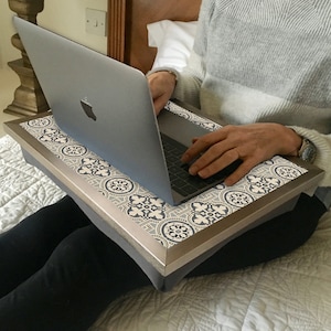 Arabesque LAP TRAY Desk With Bean Bag Pillow Cushion: Cushioned Padded ...