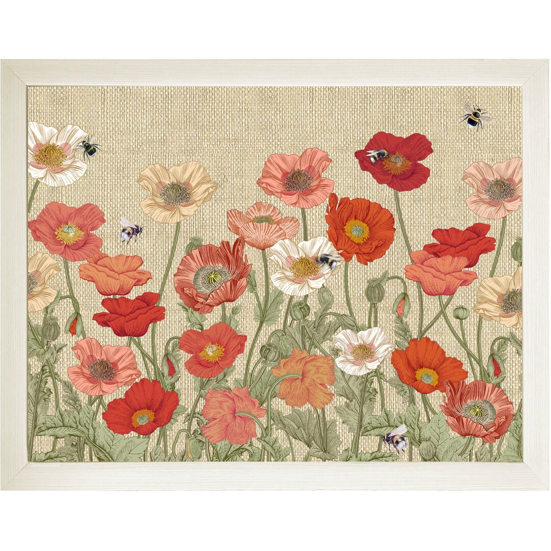 POPPY Flowers and BEES Lap Tray Desk With Bean Bag Padded Cushion - Etsy