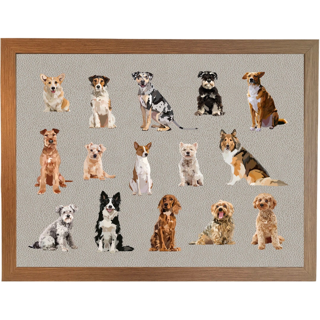 Dogs Cushioned Lap Tray: High Quality Beanbag Padded Lap Desk for ...