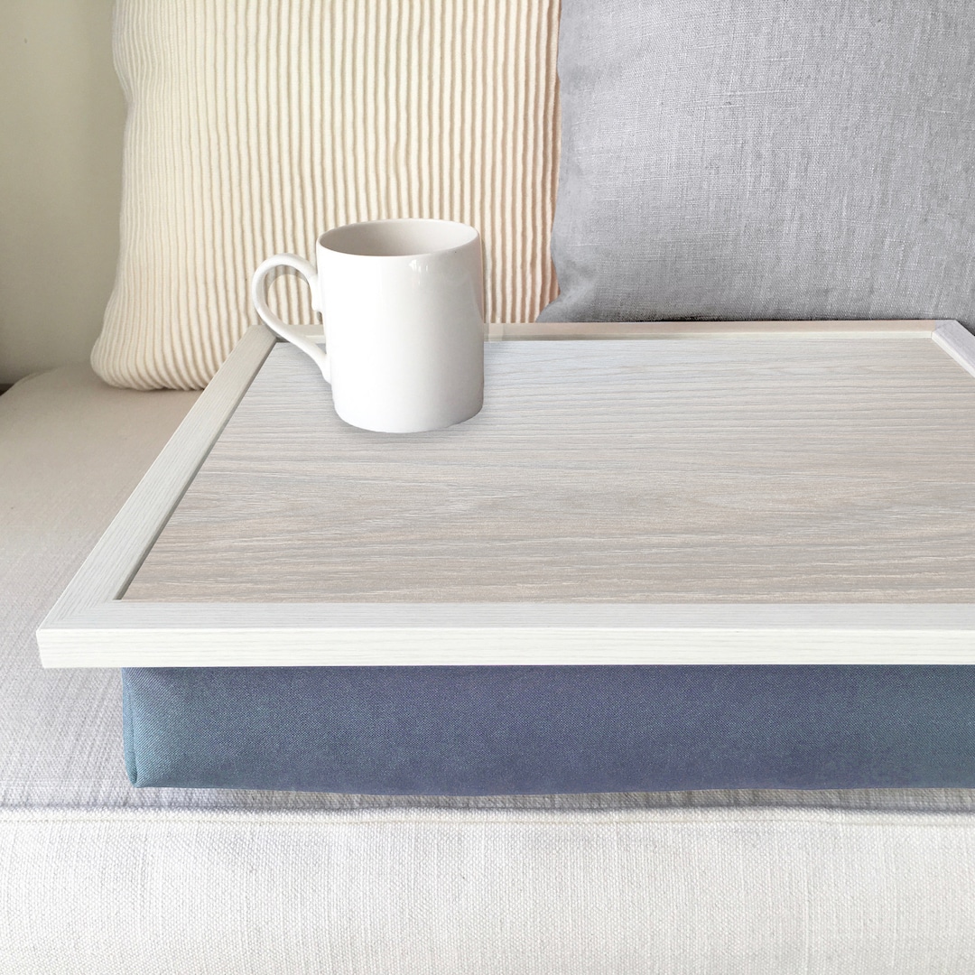 Cream Oak Lap Tray With Bean Bag Cushioned Base, Laptop Tray Desk With ...
