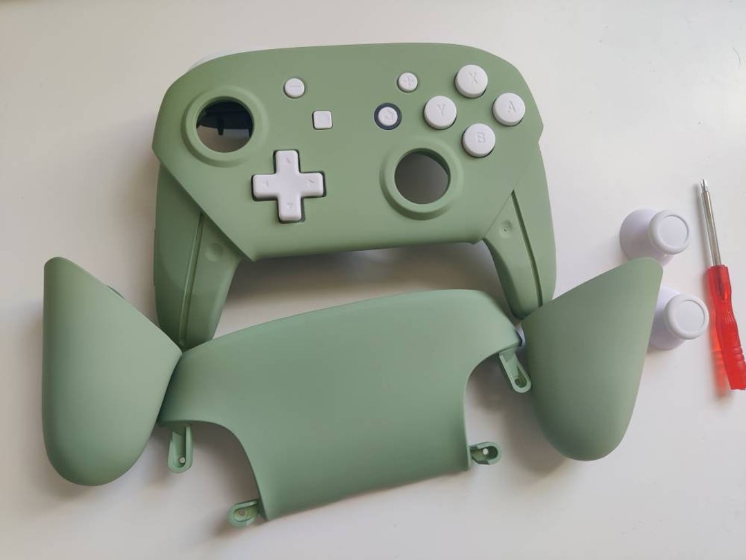 Custom Nintendo Switch Pro Controller Matcha Green Replacement Shell ...