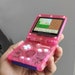 Custom GBA SP IPS V2 Screen Clear Pink & White Buttons Modded With 10 ...