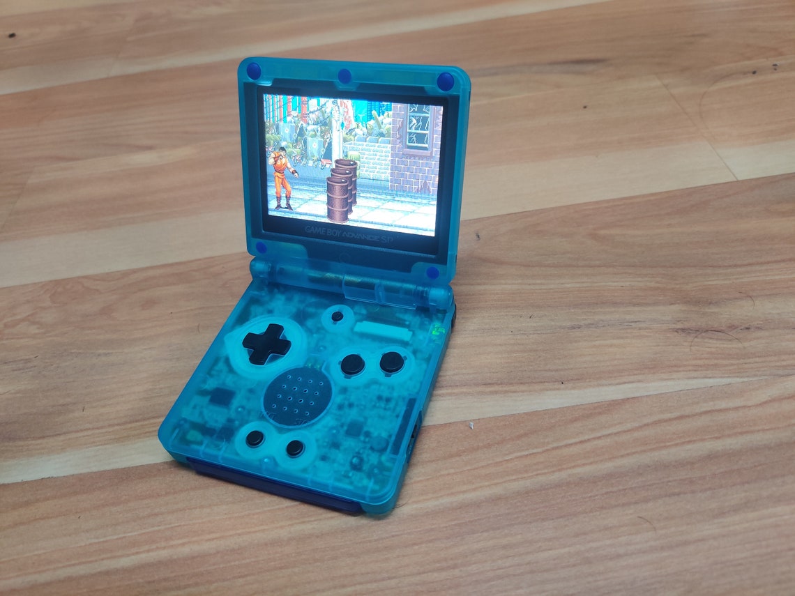Gameboy Advance SP Transparent Clear Sky Blue IPS V2 Screen | Etsy