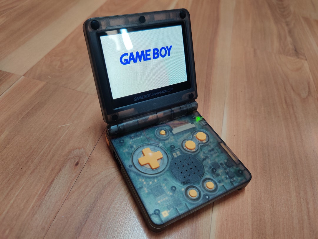 Gameboy Advance SP Transparent Black With Yellow Button Color AGS IPS ...