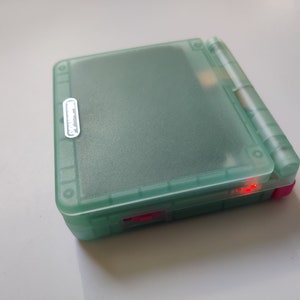Custom GBA SP IPS V2 Screen Clear Glow in the Dark Green & Pink Buttons ...