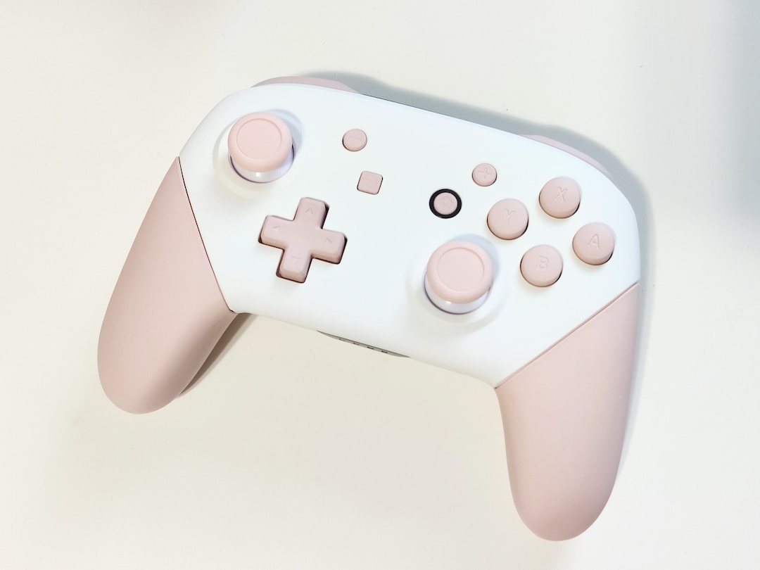 Custom Nintendo Switch Pro Controller White With Pink Buttons Theme - Etsy