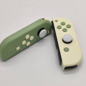 Custom Nintendo Switch Joycon Matcha Green & Light Cream Joycon ...