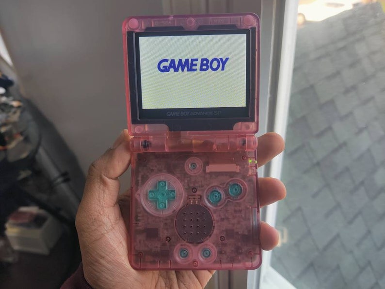 Custom GBA SP IPS V2 Screen Clear Cherry Pink With Clear - Etsy
