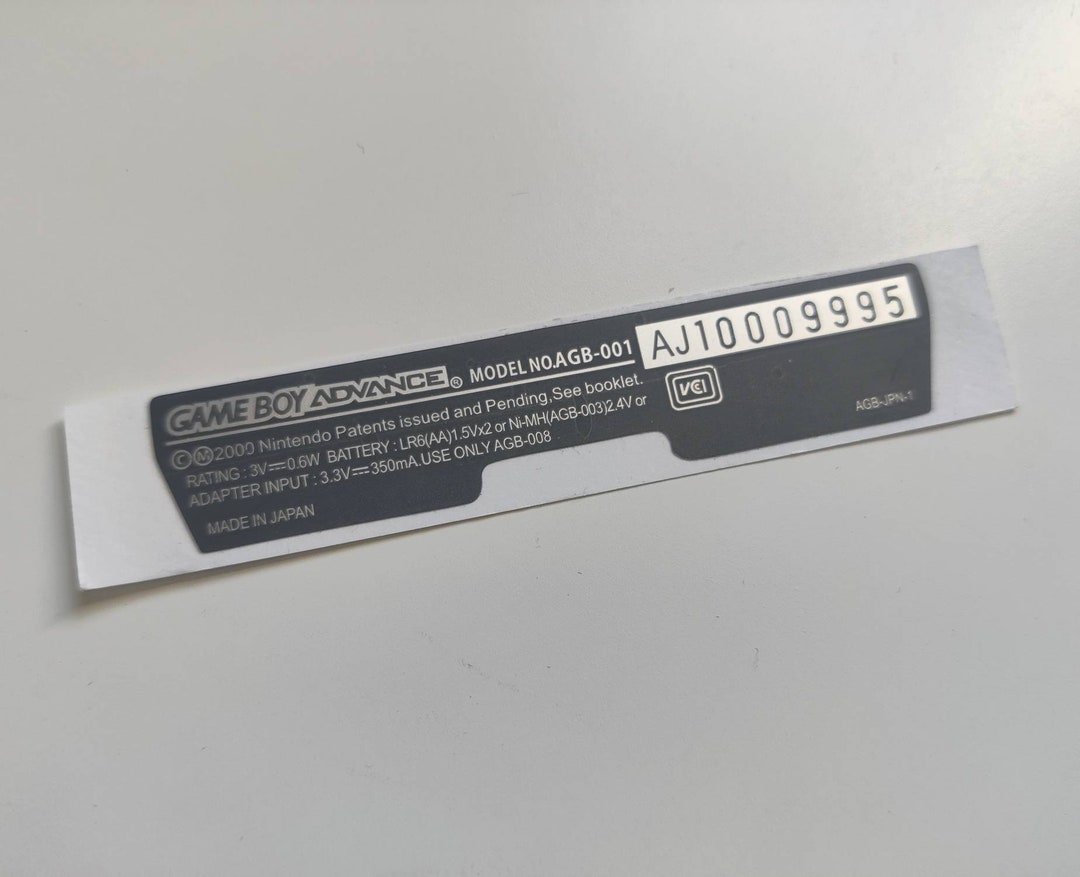 Nintendo Game Boy Advance GBA Replacement Sticker Label - Etsy