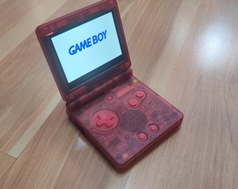 Gameboy Advance SP Transparent Clear Red IPS V2 Screen Mod - Etsy