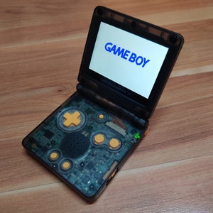 Gameboy Advance SP Transparent Black With Yellow Button Color AGS IPS ...