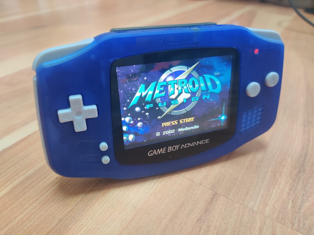 Gameboy Advance Transparent Blue IPS V2 MOD 10 Nivel de Brillo Nivel ...