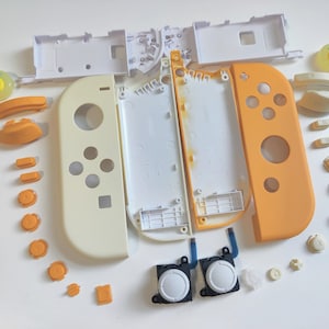 Custom Nintendo Switch Joycon Light Cream & Yellow Joycon Controller ...