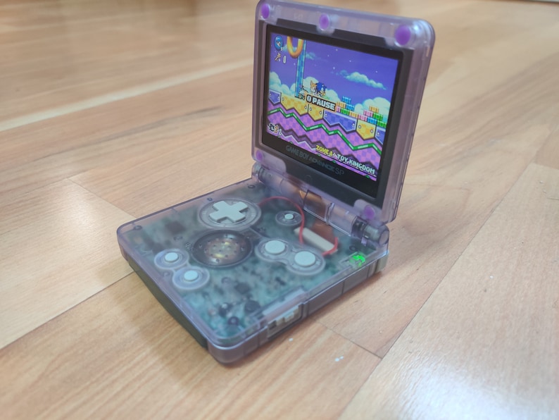 Gameboy Advance SP Transparent Clear Purple IPS V2 Screen Mod | Etsy Canada