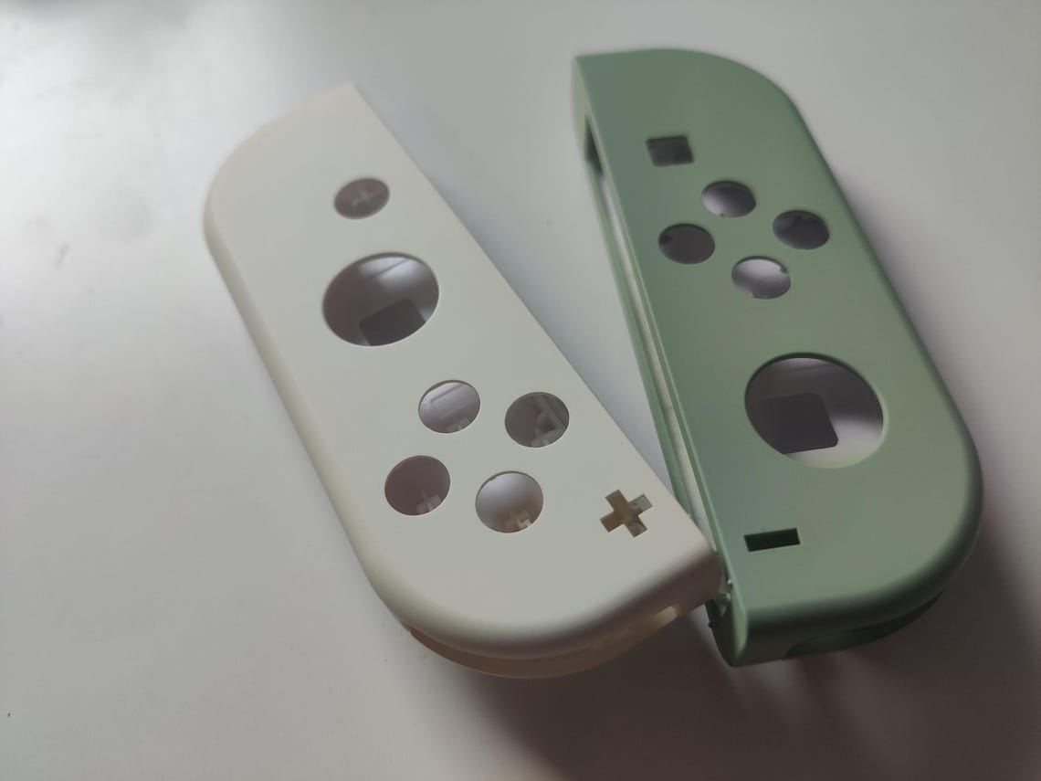 Stylish Matcha Green & Cream Joycon Shell Housing – Soft Touch Feel for ...