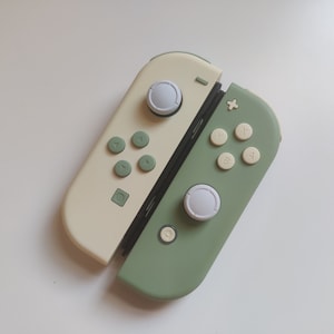 Custom Nintendo Switch Joycon Light Cream & Matcha Green Joycon ...