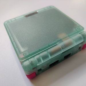 Custom GBA SP IPS V2 Screen Clear Glow in the Dark Green & Pink Buttons ...