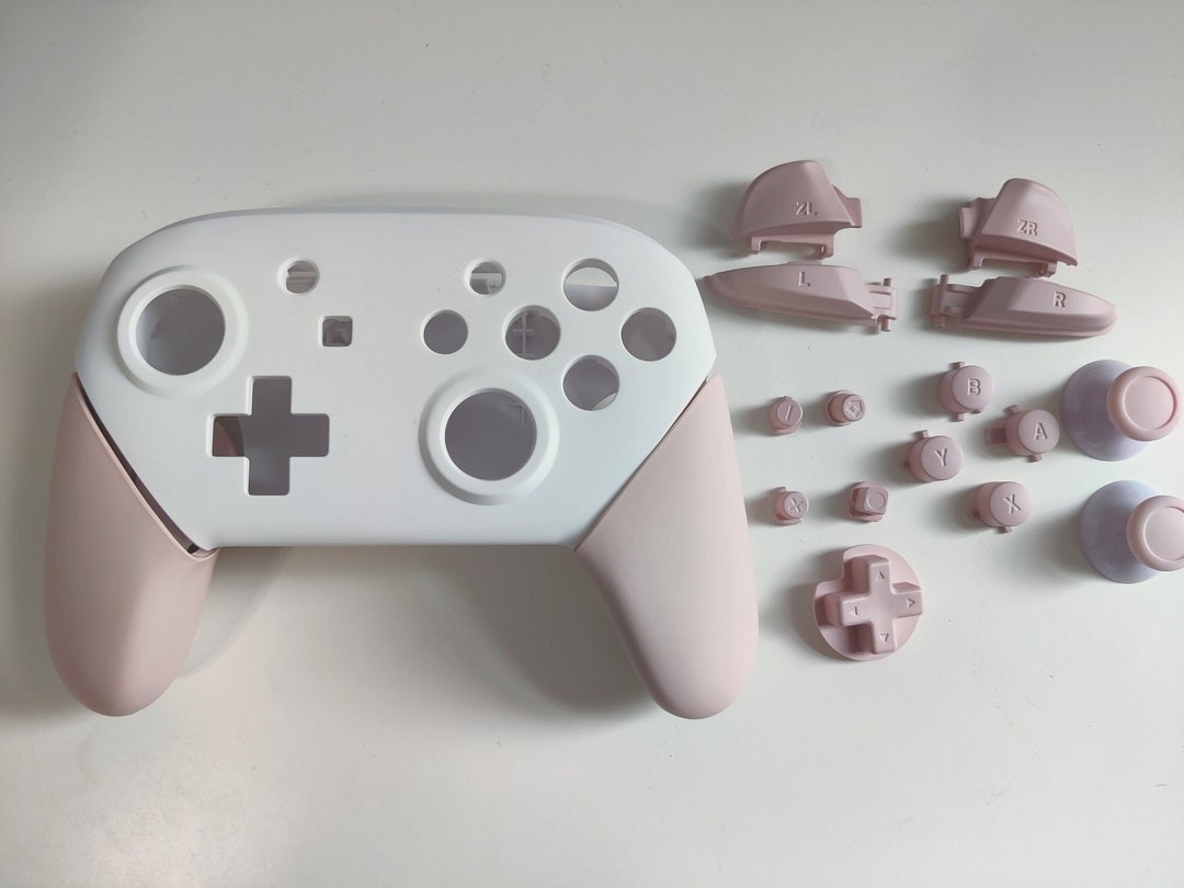Custom Nintendo Switch Pro Controller White Replacement Shell & Light ...