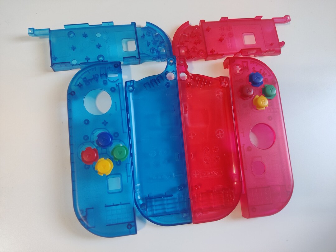 Clear Blue & Red Shell With Mix Buttons for Nintendo Switch Joycon - Etsy